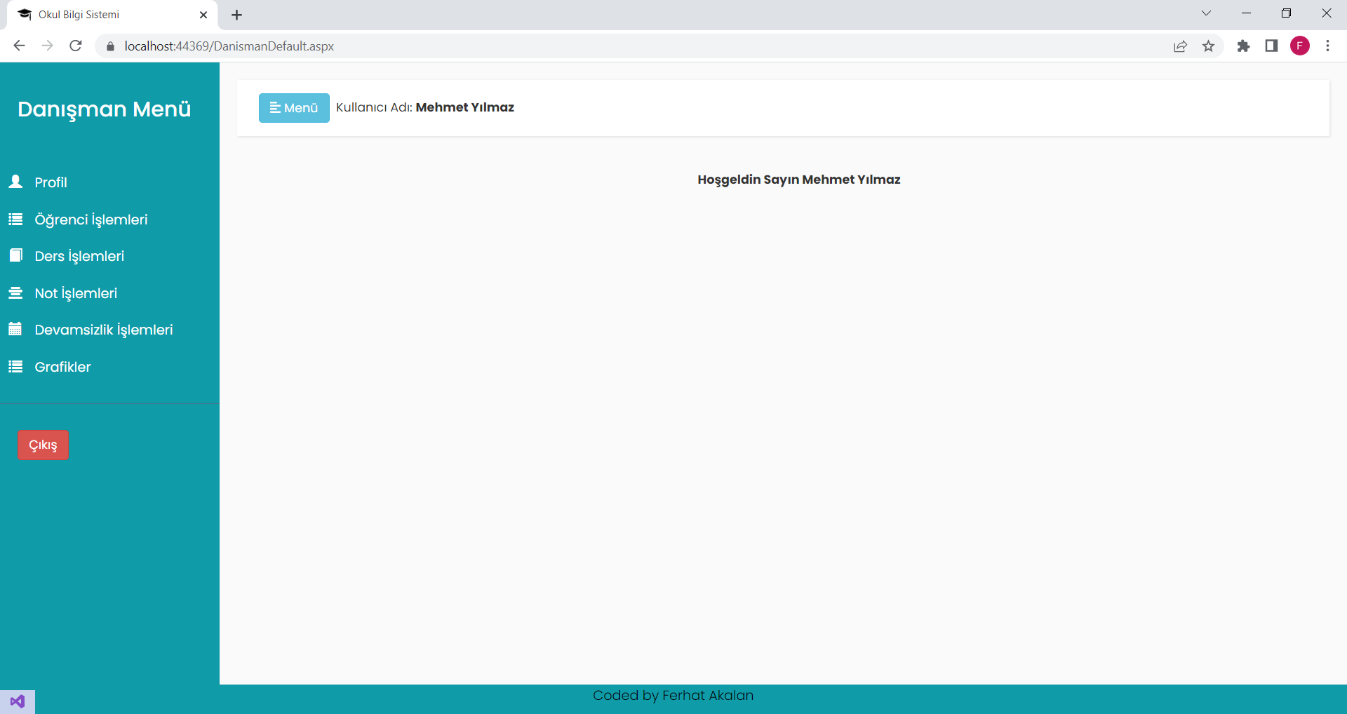 GitHub - FerhatAkalan/School-Management-Project: ASP.NET ile okul otomasyon projesi.