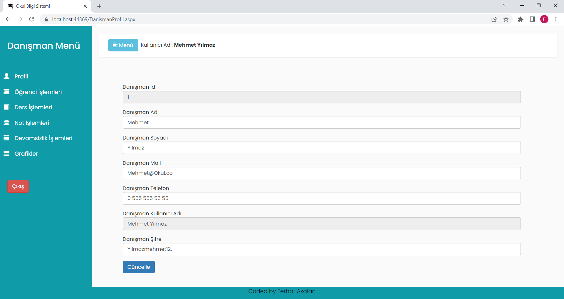 GitHub - FerhatAkalan/School-Management-Project: ASP.NET ile okul otomasyon projesi.