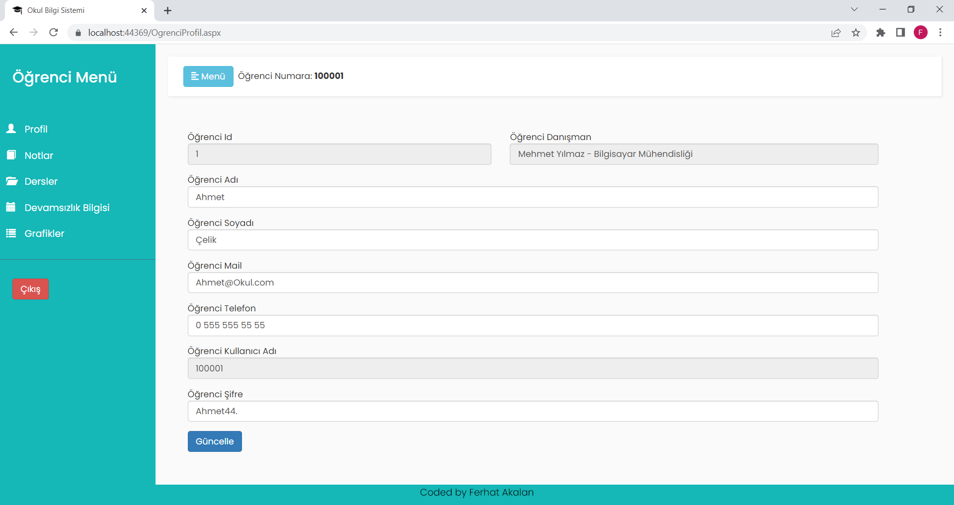 GitHub - FerhatAkalan/School-Management-Project: ASP.NET ile okul otomasyon projesi.