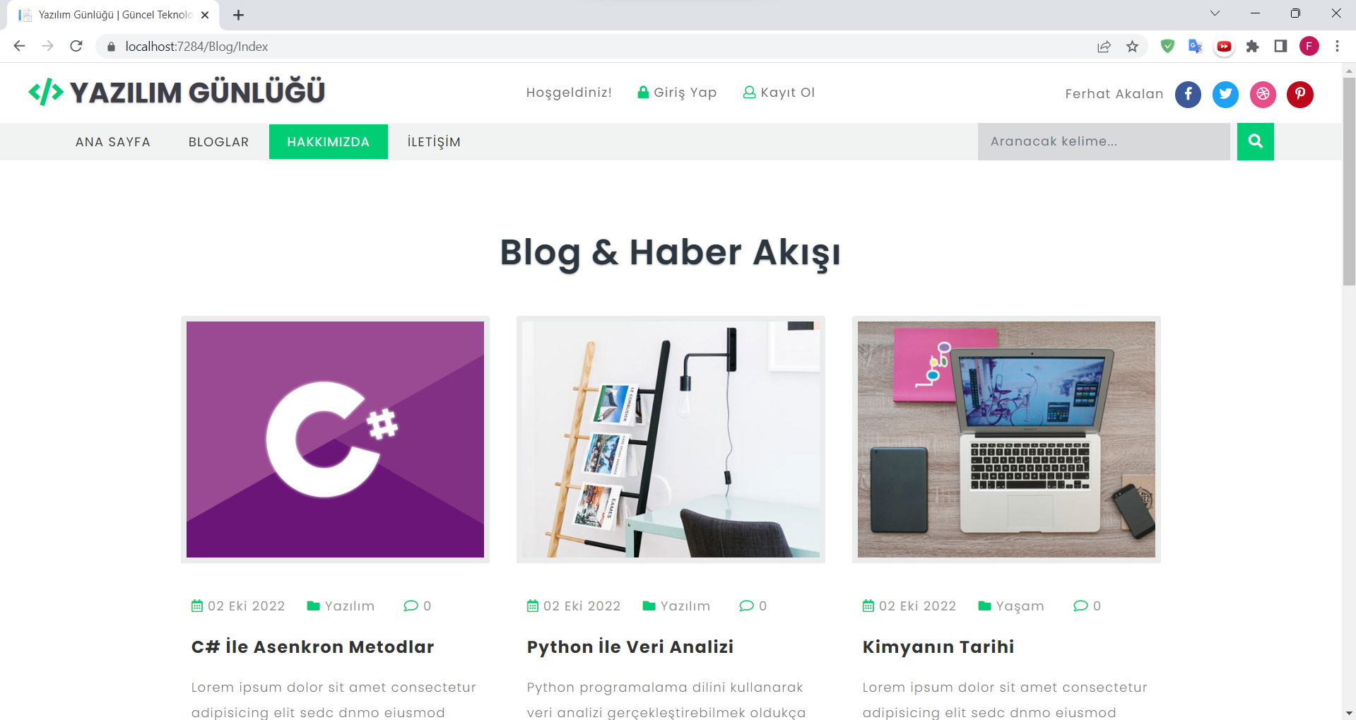 GitHub - FerhatAkalan/BlogProject: Proje dosyaları