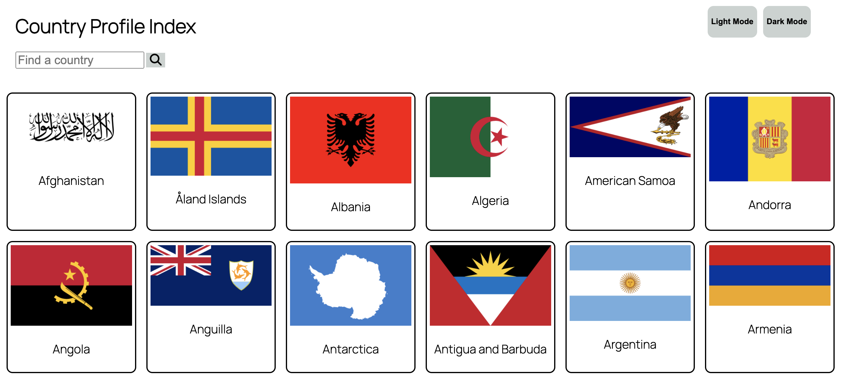 GitHub - mmoreno723/Country-Profile-Index: Search for any country in ...