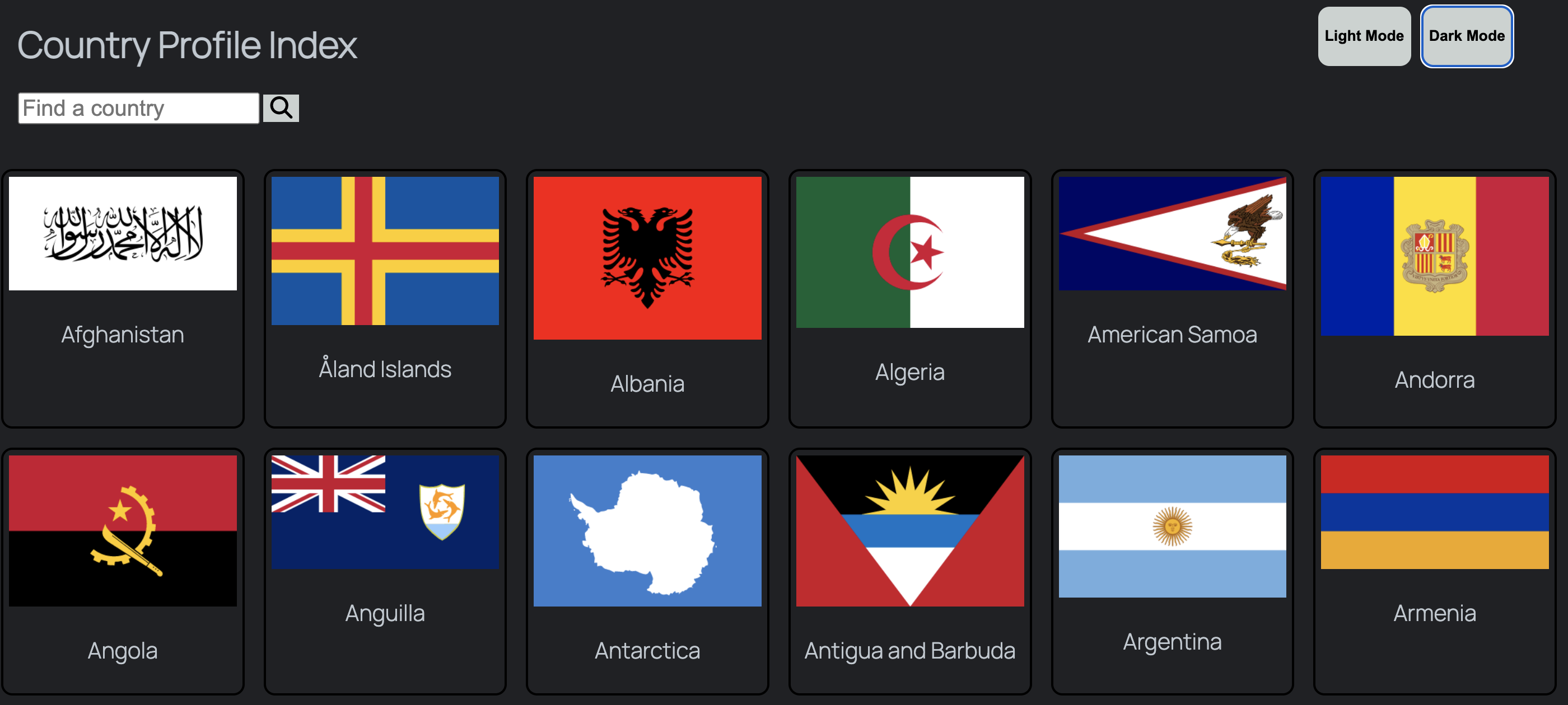 GitHub - mmoreno723/Country-Profile-Index: Search for any country in ...