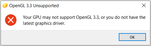 OpenGL: Throw user readable error popup if OpenGL 4.3 isn't supported on game boot · Issue ...