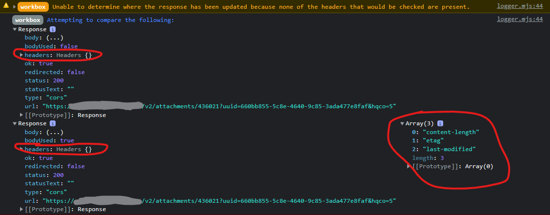 workbox-broadcast-update not limiting to only 'headersToCheck' option. firstResponse.headers and ...