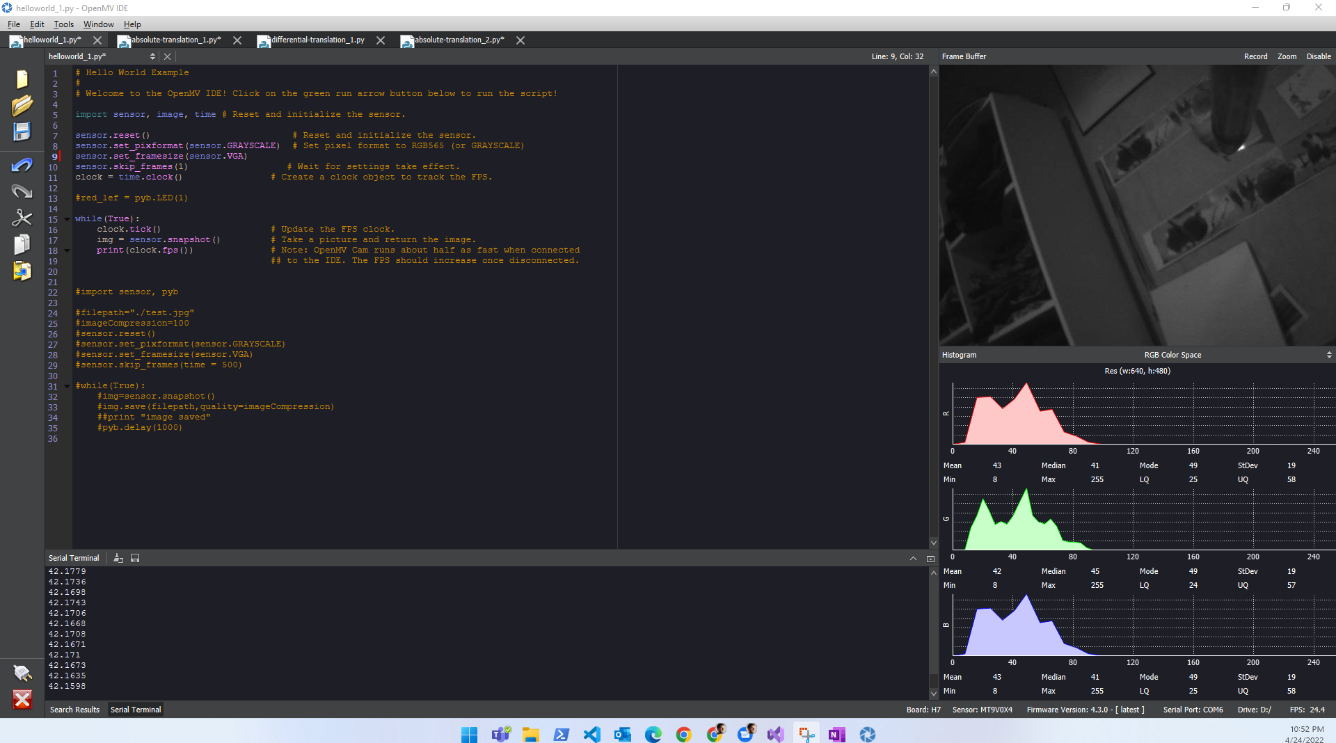 sensor.set_pixformat(sensor.RGB565) error on OpenMV Cam H7 · Issue #1626 · openmv/openmv · GitHub