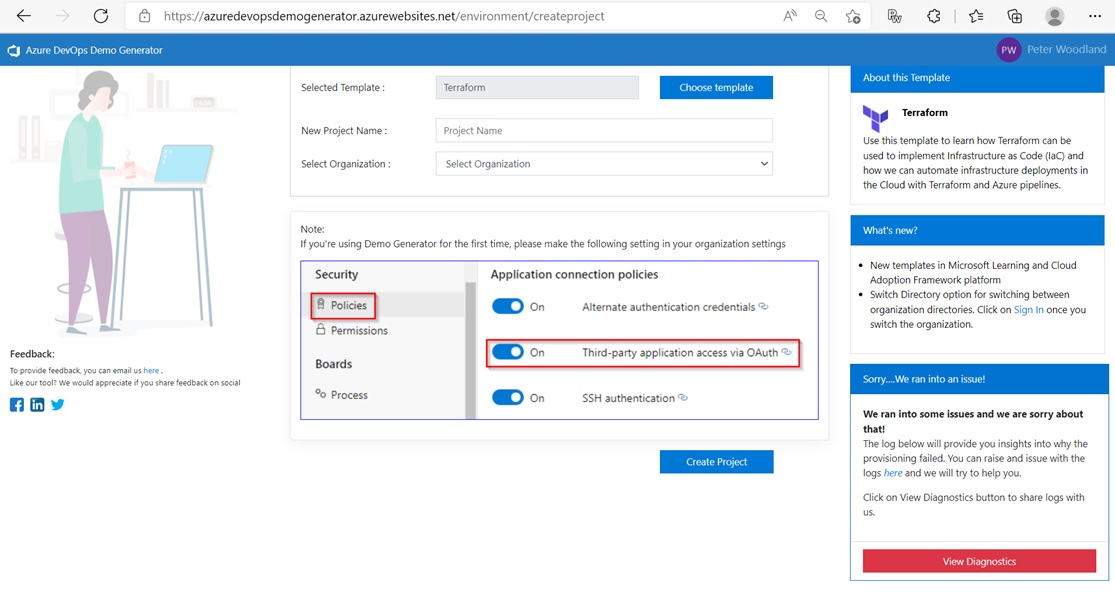I cannot create a project by using the template Terraform. · Issue #667 · microsoft ...