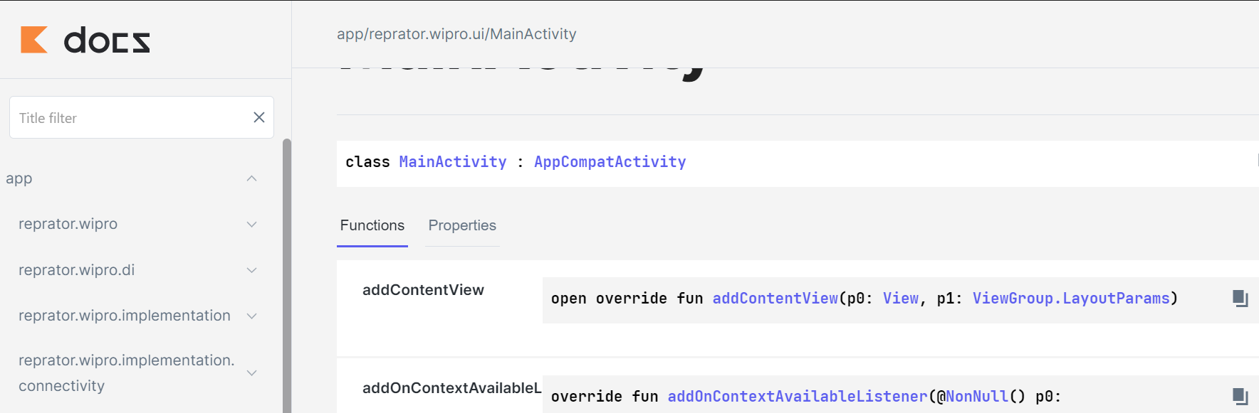 Unable to hide unhertied functions from parent class in child class in multimodule android ...