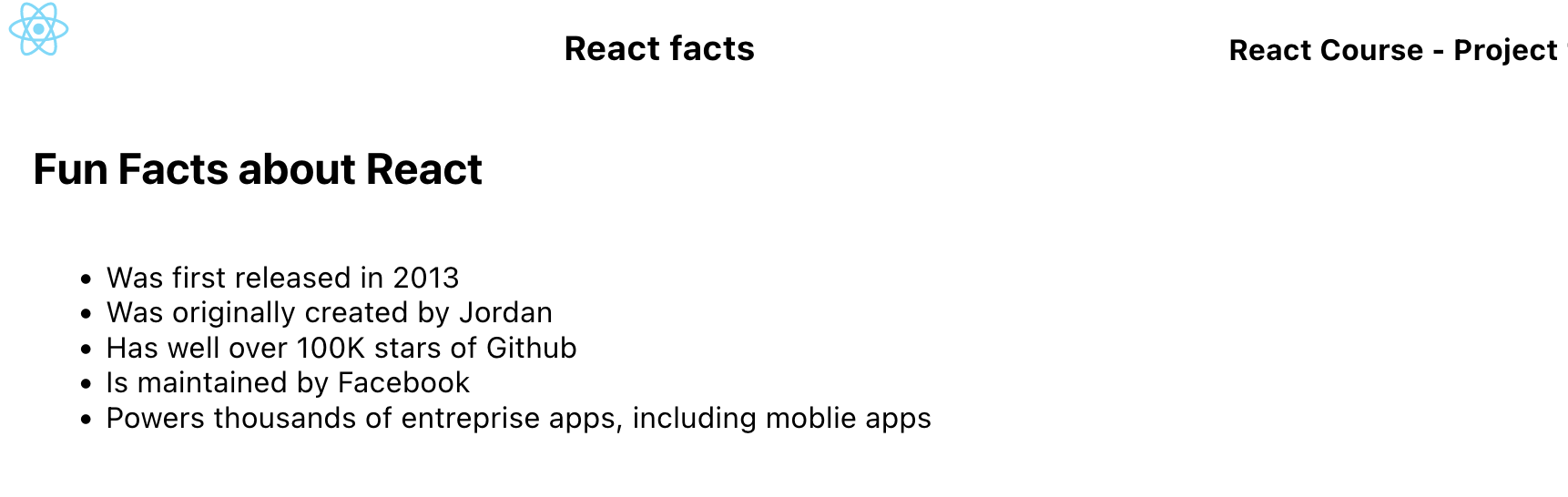 GitHub - mosesnjoroge/React-staticpage: A react-only static webpage