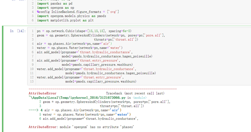 A "module 'openpnm' has no attribute 'phases'" problem in "relative ...