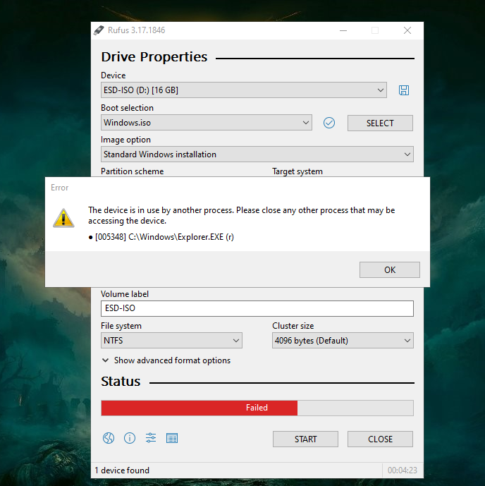 Rufus error · Issue #1899 · pbatard/rufus · GitHub