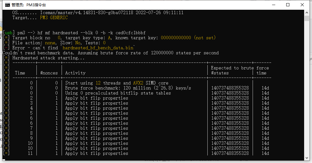 hardnested random number is always 1 · Issue #1760 · RfidResearchGroup/proxmark3 · GitHub