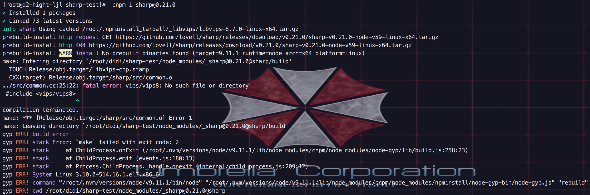 installation problem with v0.21.0 · Issue #1407 · lovell/sharp · GitHub