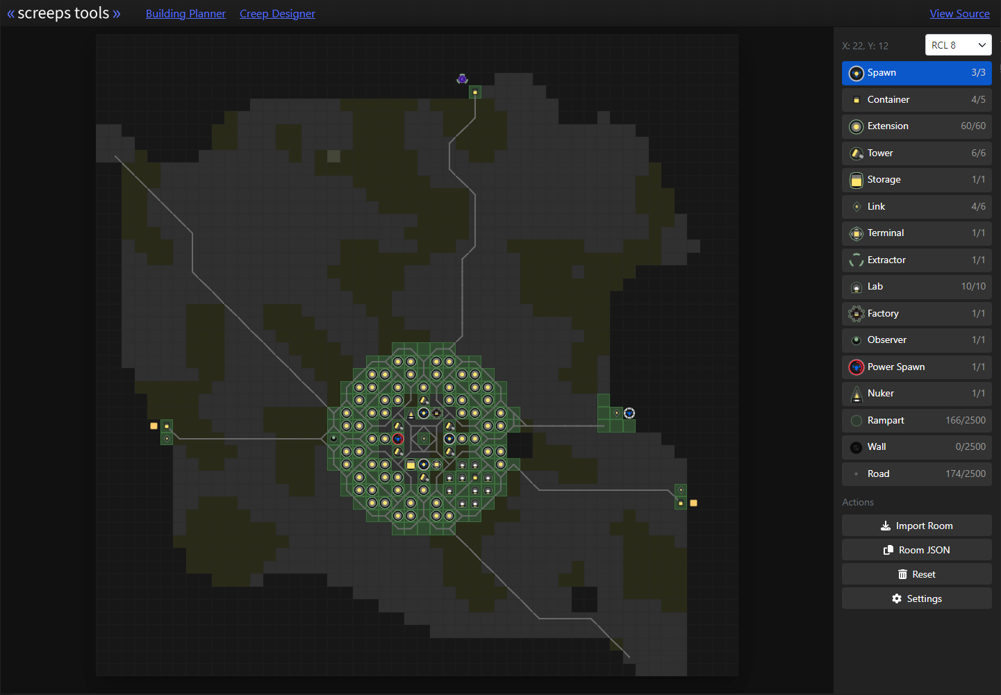 GitHub - admon84/screeps-tools: Screeps Tools (Building Planner and Creep Designer)