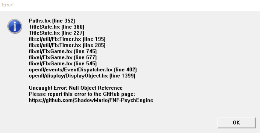 Null Object Reference · Issue 9559 · Shadowmariofnf Psychengine · Github 5618