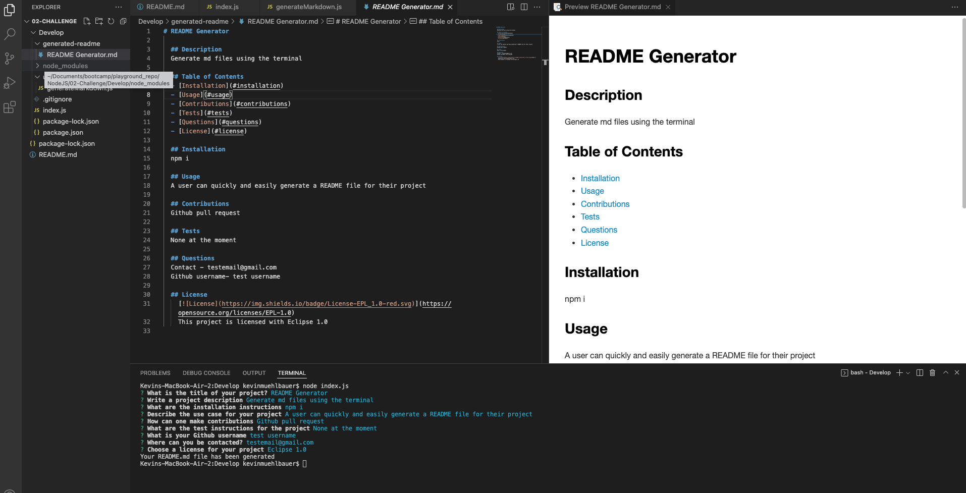 GitHub - k3vbot/README-Generator