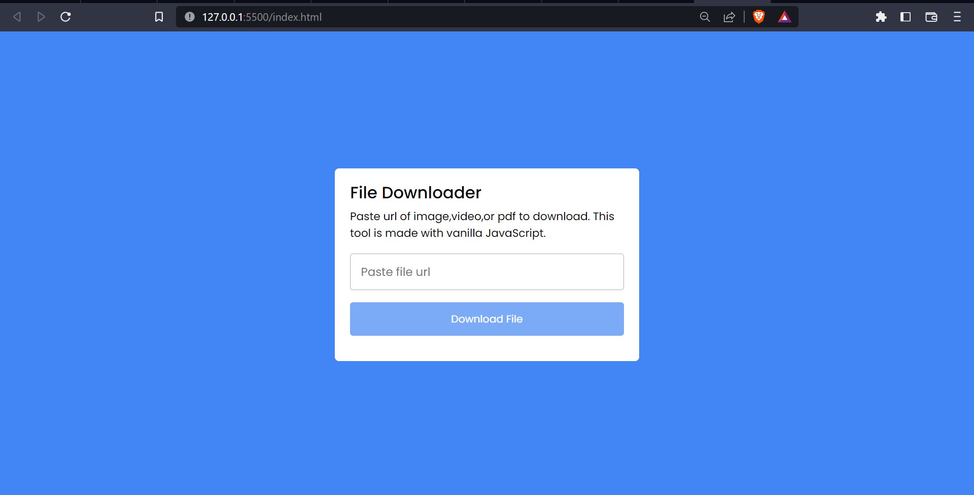 GitHub - anurajkumar23/File-Downloader: Paste url of image,video,or pdf to download. This tool ...