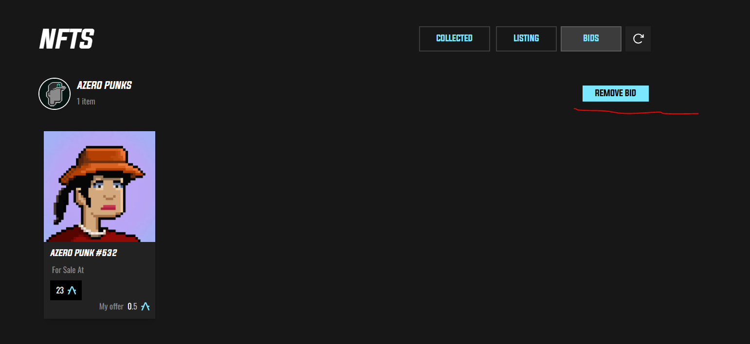 Hide remove bid in public account page · Issue #383 · ArtZero-io/frontend-react · GitHub