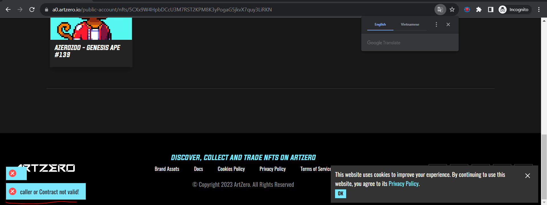 Hide remove bid in public account page · Issue #383 · ArtZero-io/frontend-react · GitHub