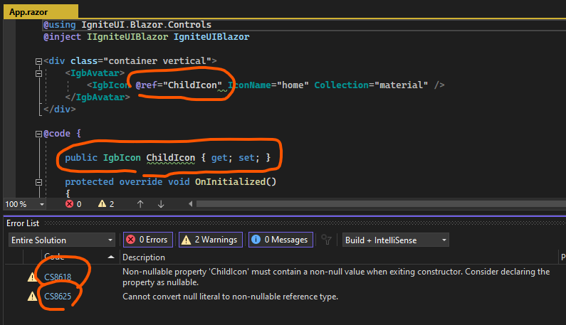 Blazor Fix Warnings About Nullable Reference Types Cs8618 And Cs8625