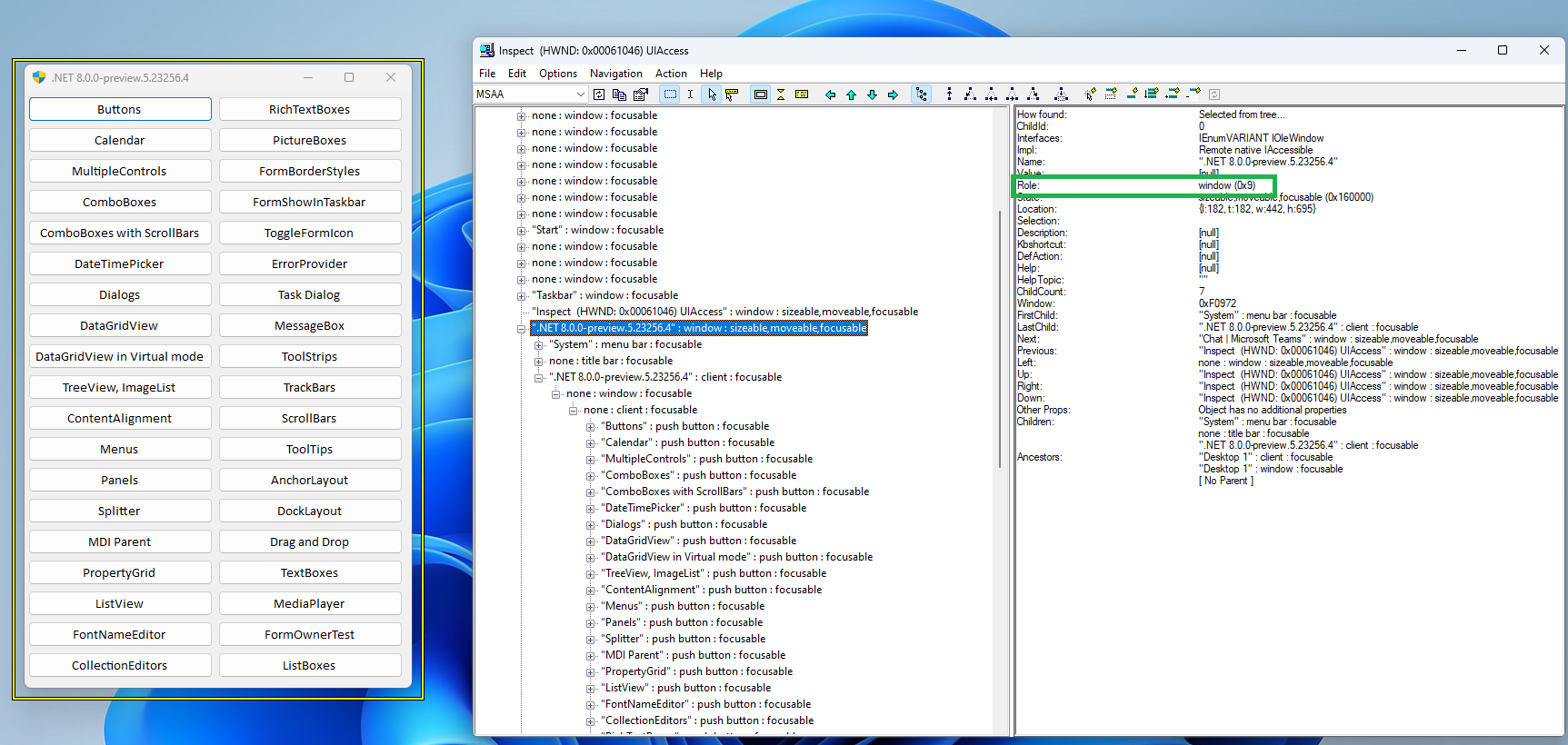 [8.0.100-preview.4.23253.2] WinForm Application's Window control type ...