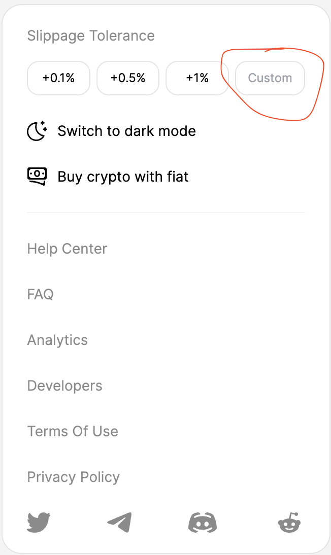 Custon slippage tolerance does not work · Issue #161 · bancorprotocol/webapp-v3 · GitHub