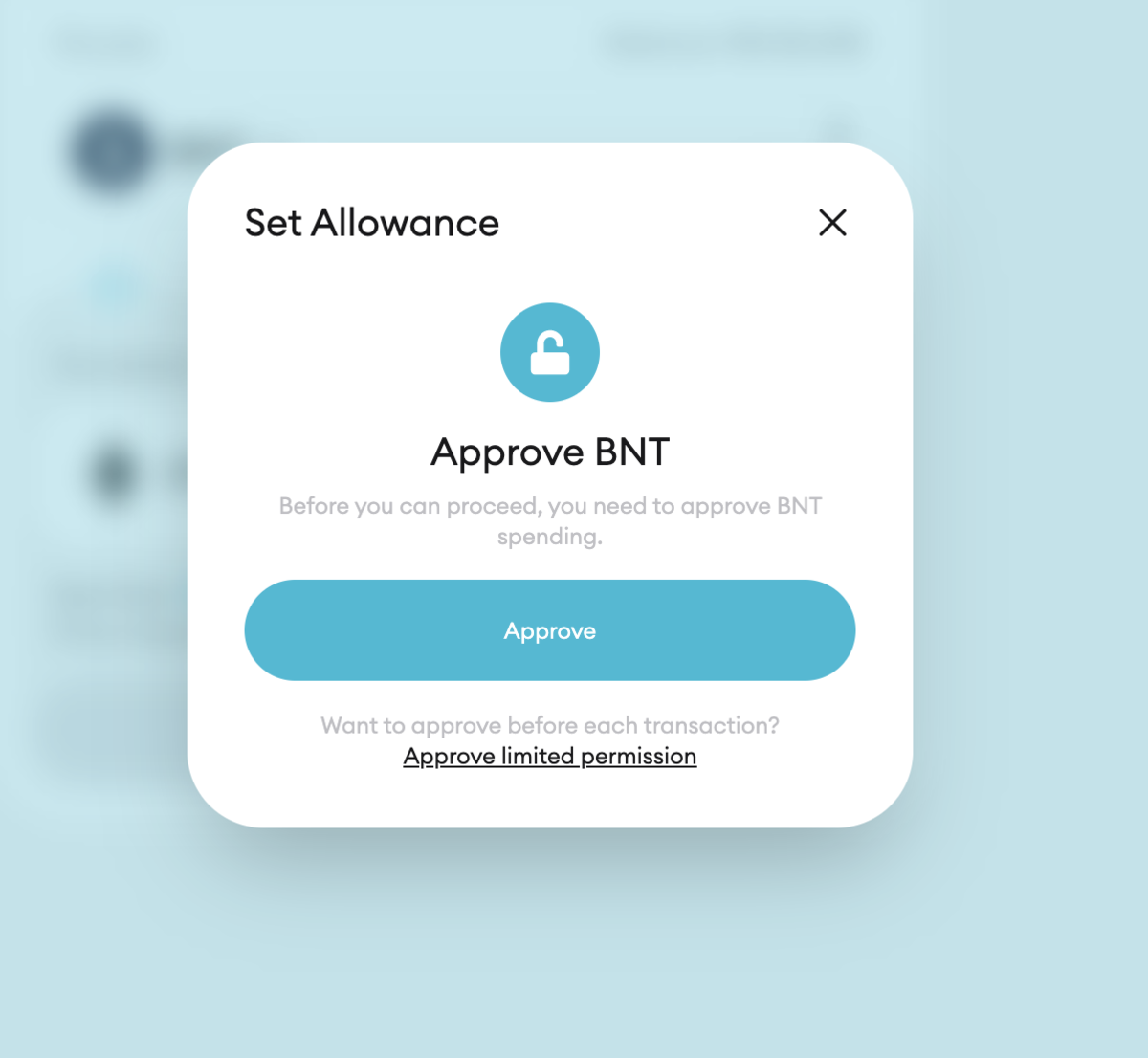 [BUG] UI Remove "set allowance" title from approval popup . · Issue #521 · bancorprotocol/webapp ...