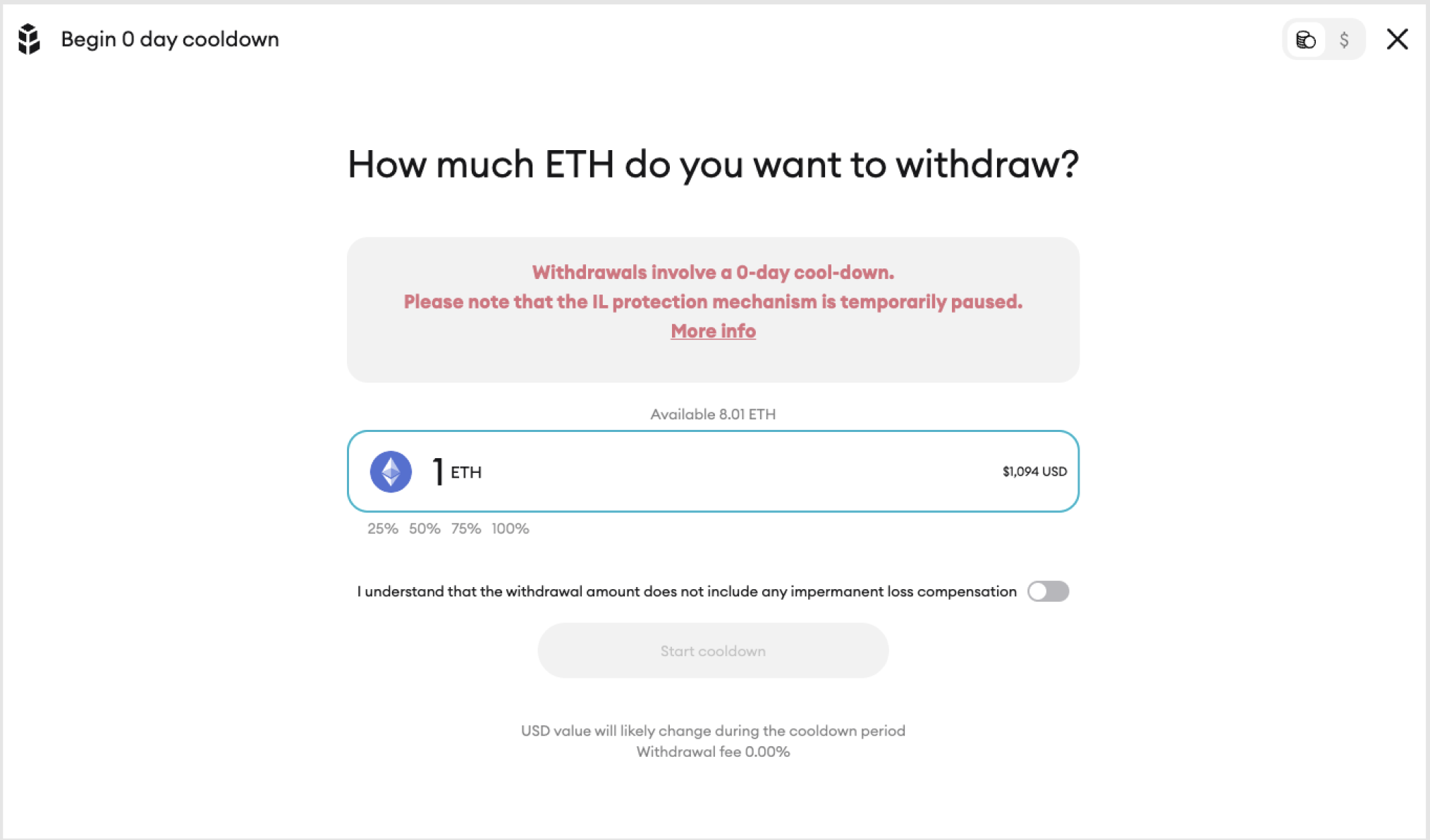 Withdrawal screen changes · Issue #544 · bancorprotocol/webapp-v3 · GitHub