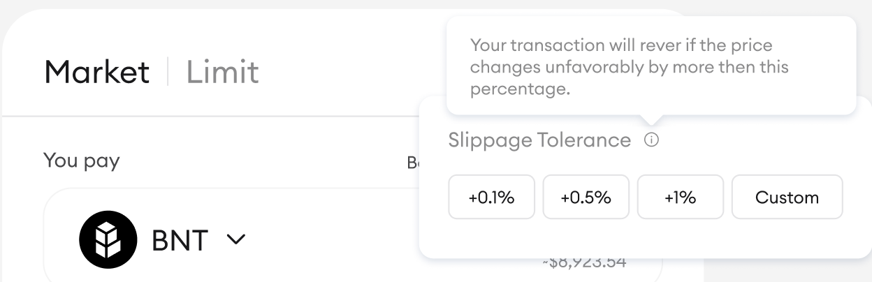 Slippage tolerance location change · Issue #583 · bancorprotocol/webapp-v3 · GitHub