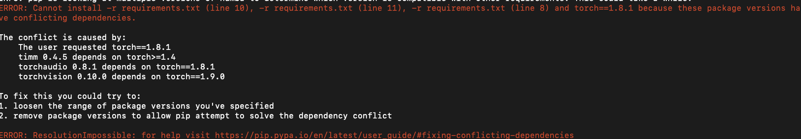 ERROR: Cannot install -r requirements.txt (line 10) · Issue #111 · YuanGongND/ast · GitHub