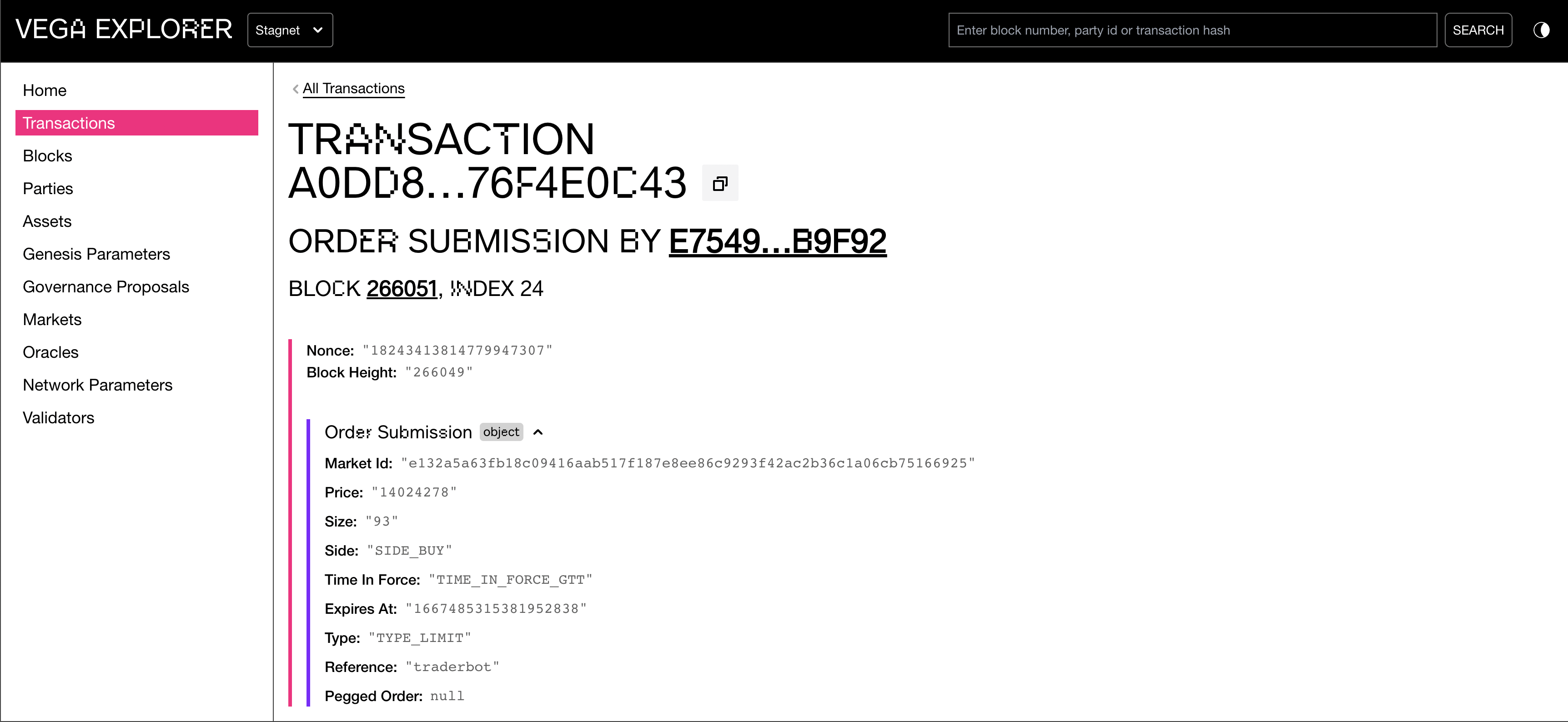 Feat/1416 tx detail by elmar-vega · Pull Request #1953 · vegaprotocol/frontend-monorepo · GitHub