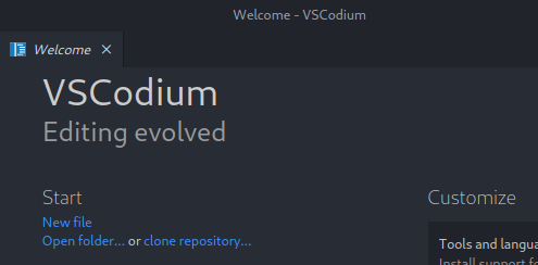 Add Codium branding to the welcome screen · Issue #639 · VSCodium ...