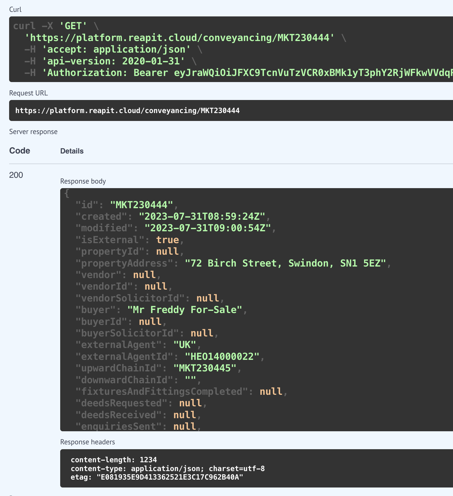 downwardChainId and upwardChainId in conveyancing API are not showing correct values · Issue ...