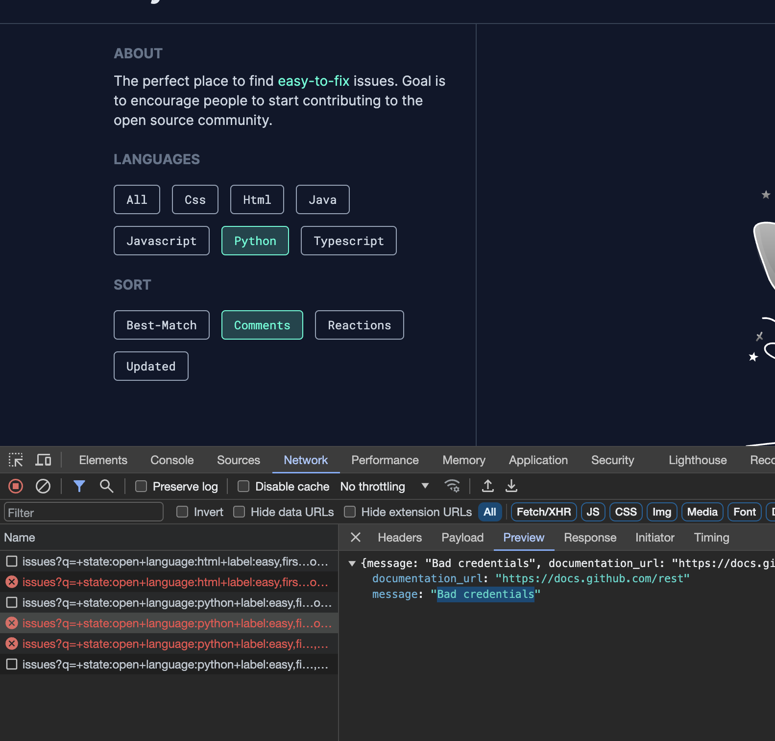 Bug Api Throwing 401 Error · Issue 37 · Vatsalsinghkveasy Fix · Github 