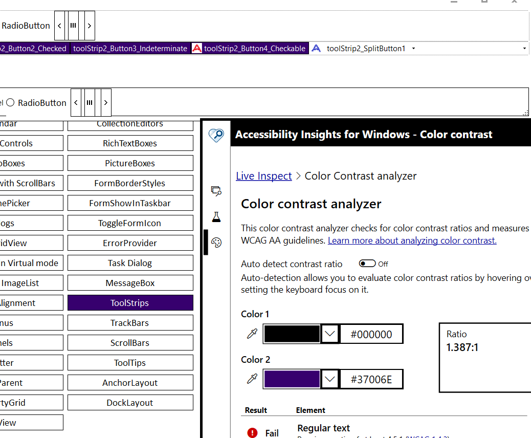 The ToolStripButton borders have low color contrast ratio in high contrast mode · Issue #6220 ...