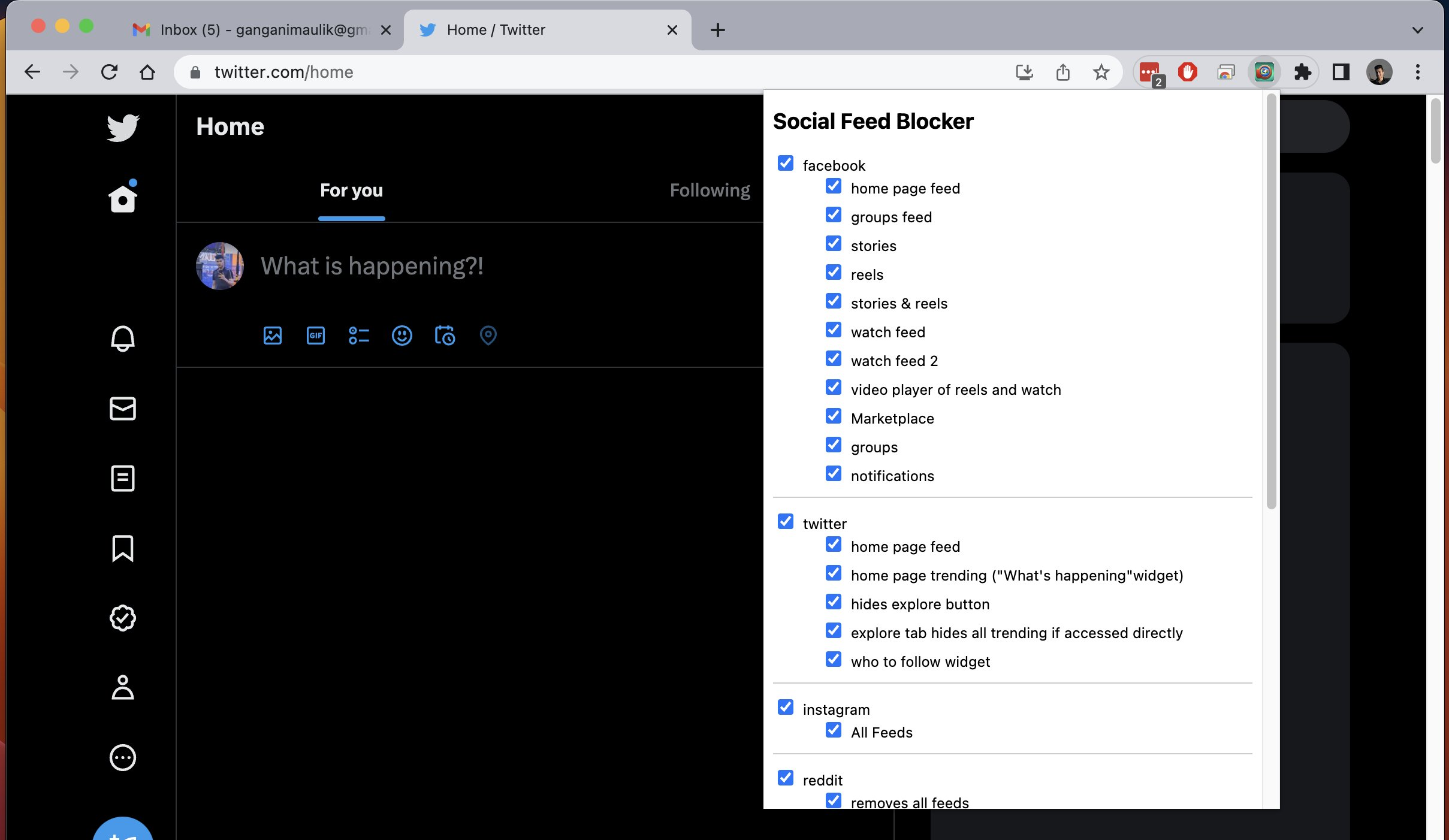 GitHub - ganganimaulik/social-feed-blocker: Chrome Extension which helps you stop scrolling ...
