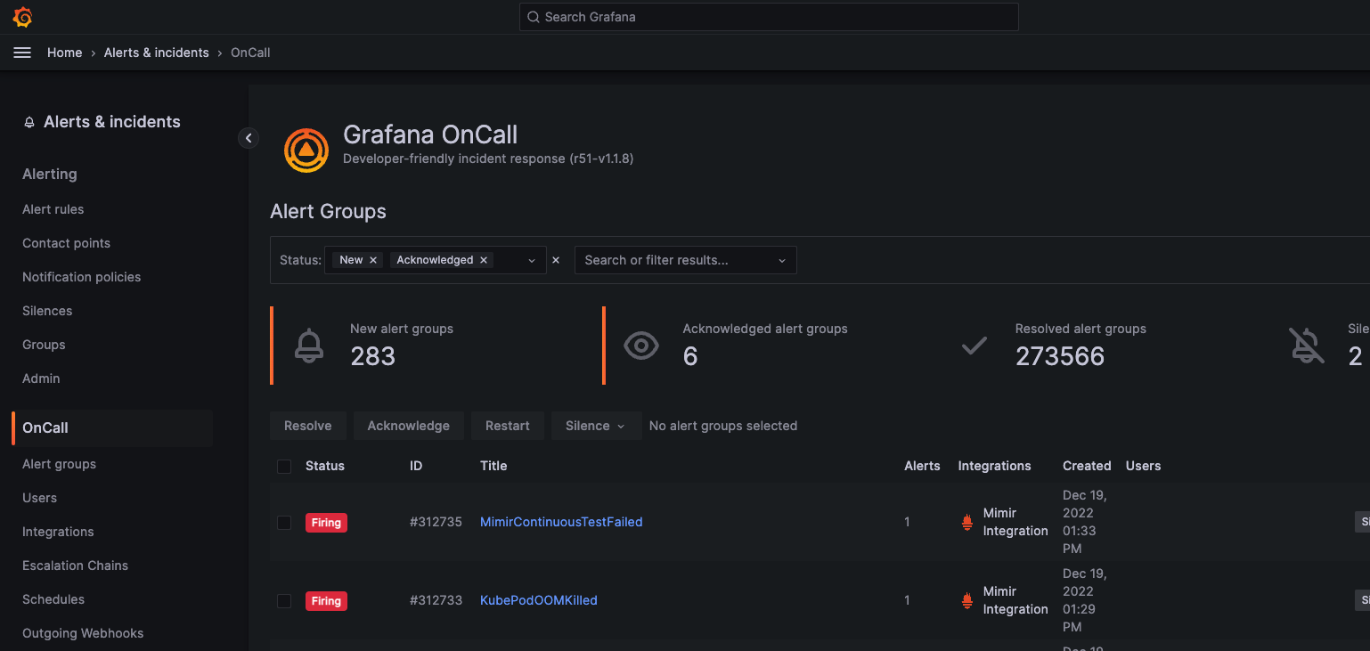 Nav: No "Alert Groups" page in the menu · Issue #1001 · grafana/oncall · GitHub
