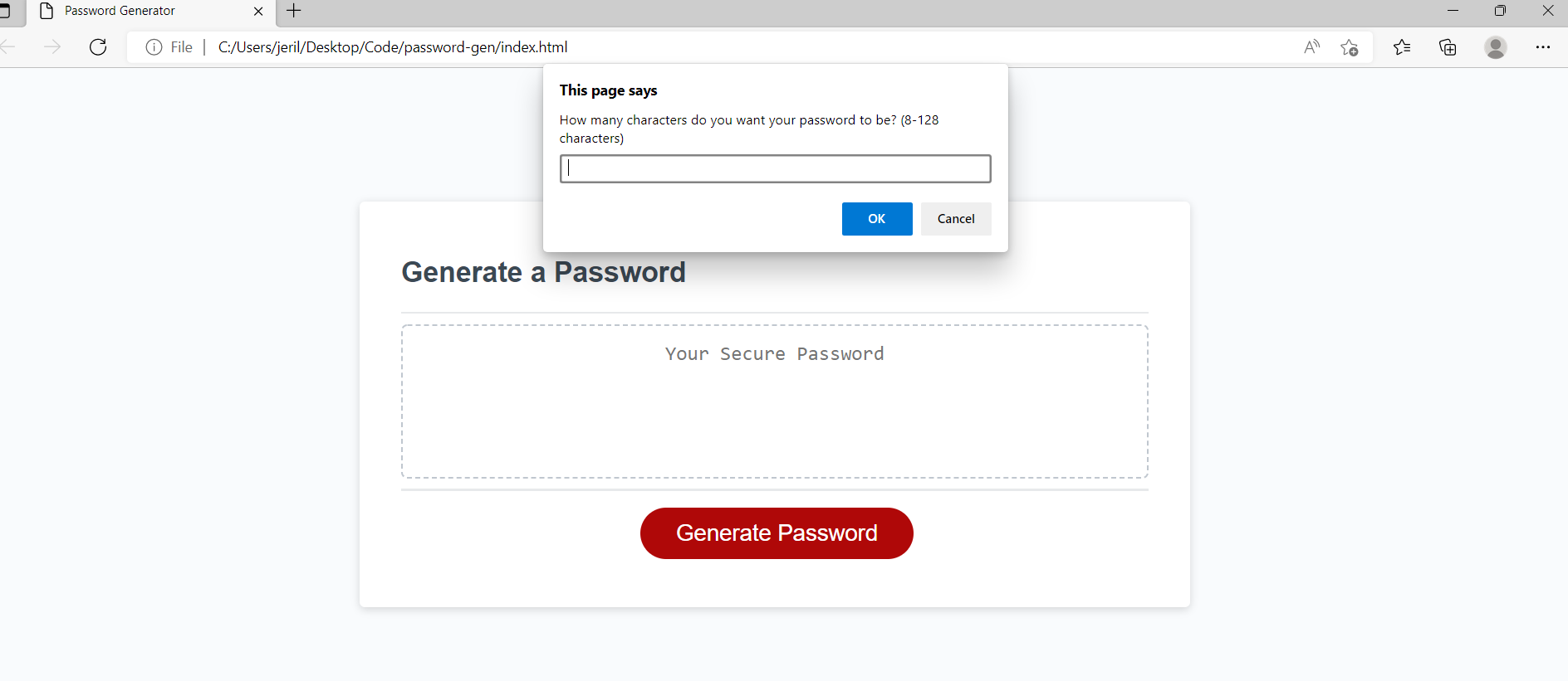 GitHub - jerilynwise/password-generator