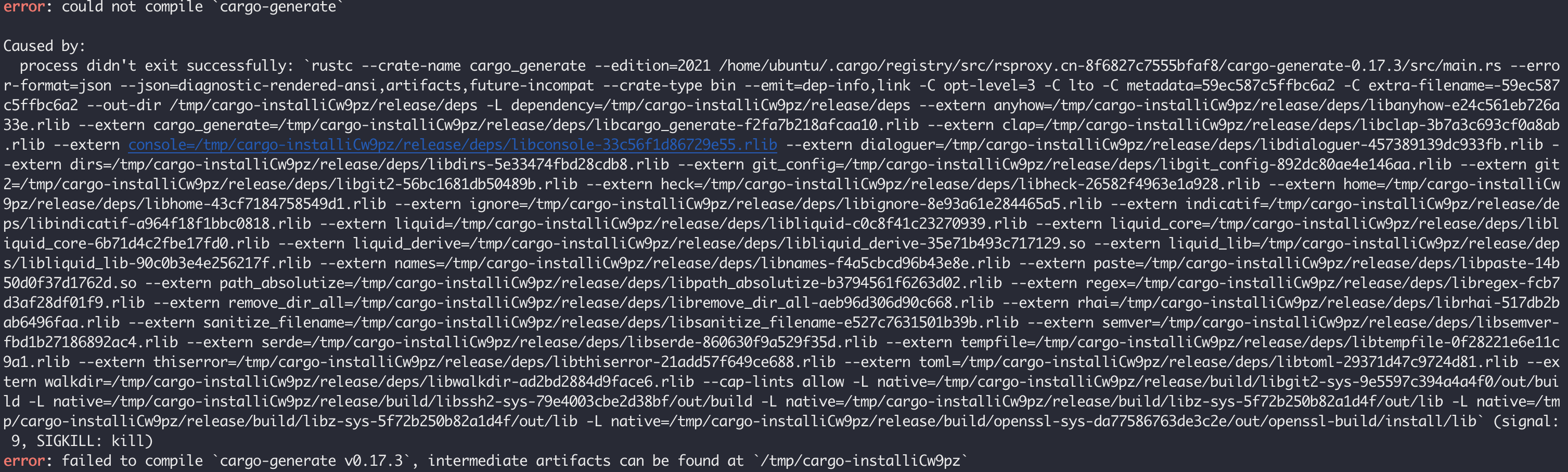 could not compile cargo-generate · Issue #798 · cargo-generate/cargo ... could not compile cargo-generate · Issue #798 · cargo-generate/cargo ...