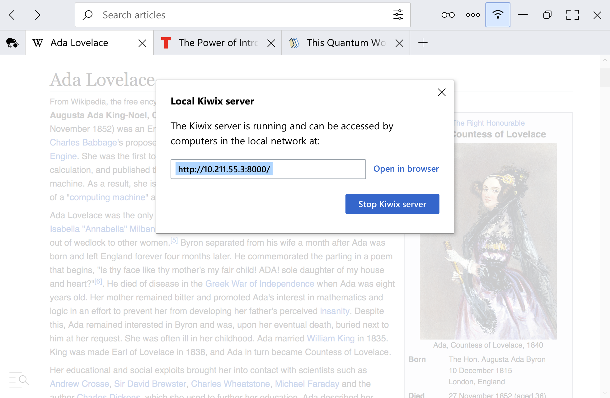 Improve Kiwix Serve dialog look and feel · Issue #421 · kiwix/kiwix-desktop · GitHub
