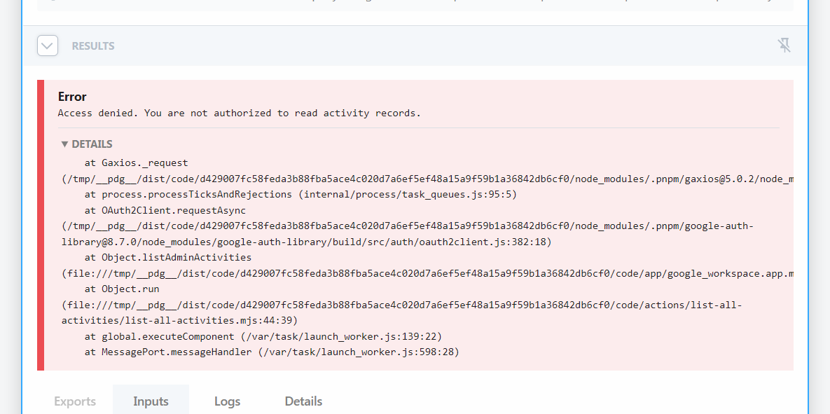 [BUG] Google Workspace Admin Authentication Issue · Issue #4980 · PipedreamHQ/pipedream · GitHub
