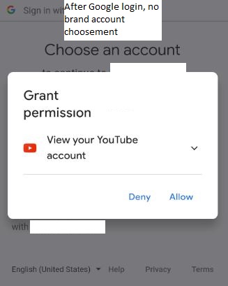 [question] google_sign_in Popup "Choose Account" does not list Youtube ...