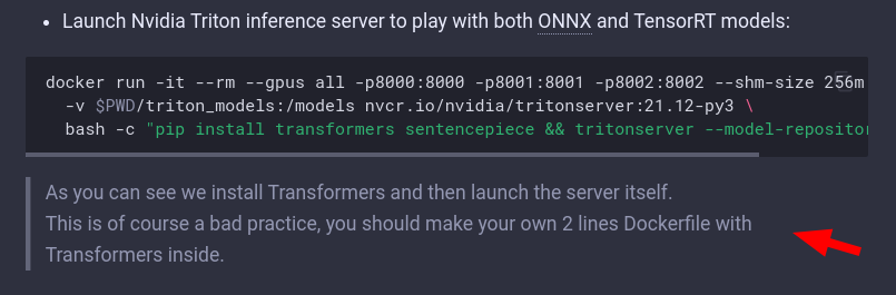 Installing transformers inside nvidia docker container · Issue #46 · ELS-RD/transformer-deploy ...