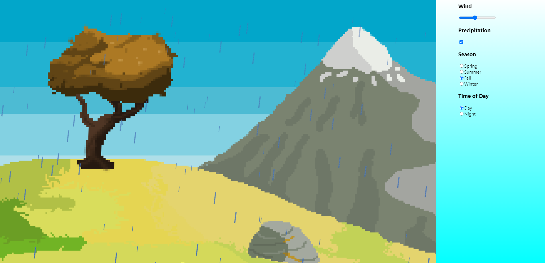 GitHub - dennis-kap/scenery-sim: Simple pixel art simulation of a scenery