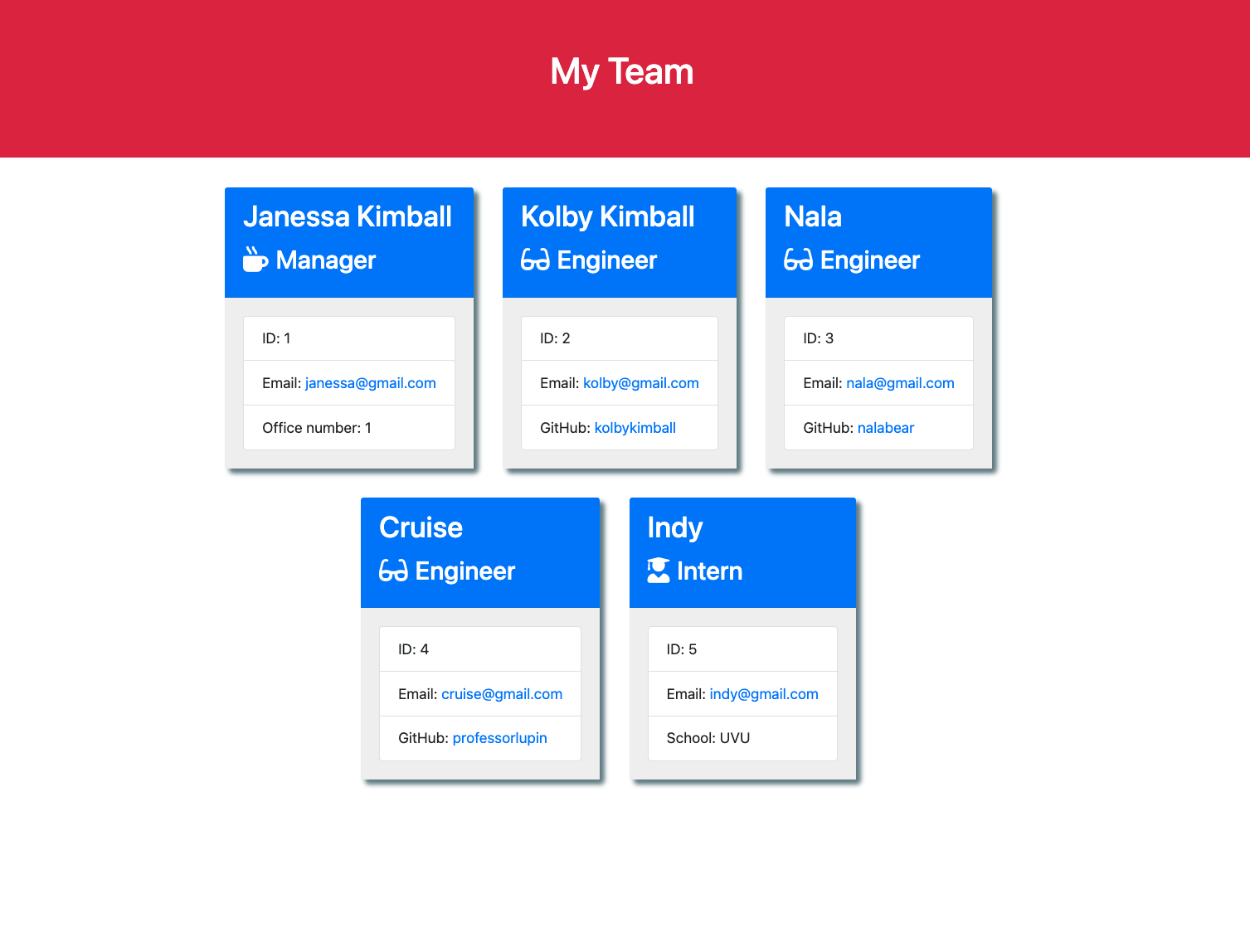 GitHub - kolbykimball/Team-Profile-Generator