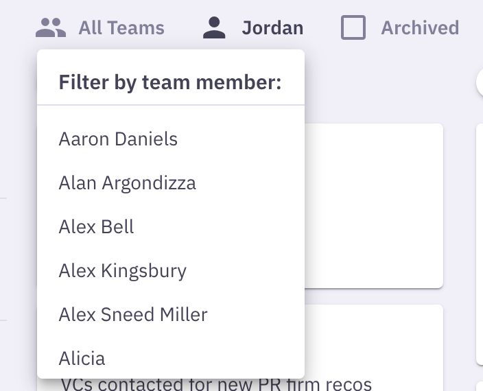 Dashboard filter controls enhanced to incl. search · Issue #5777 · ParabolInc/parabol · GitHub