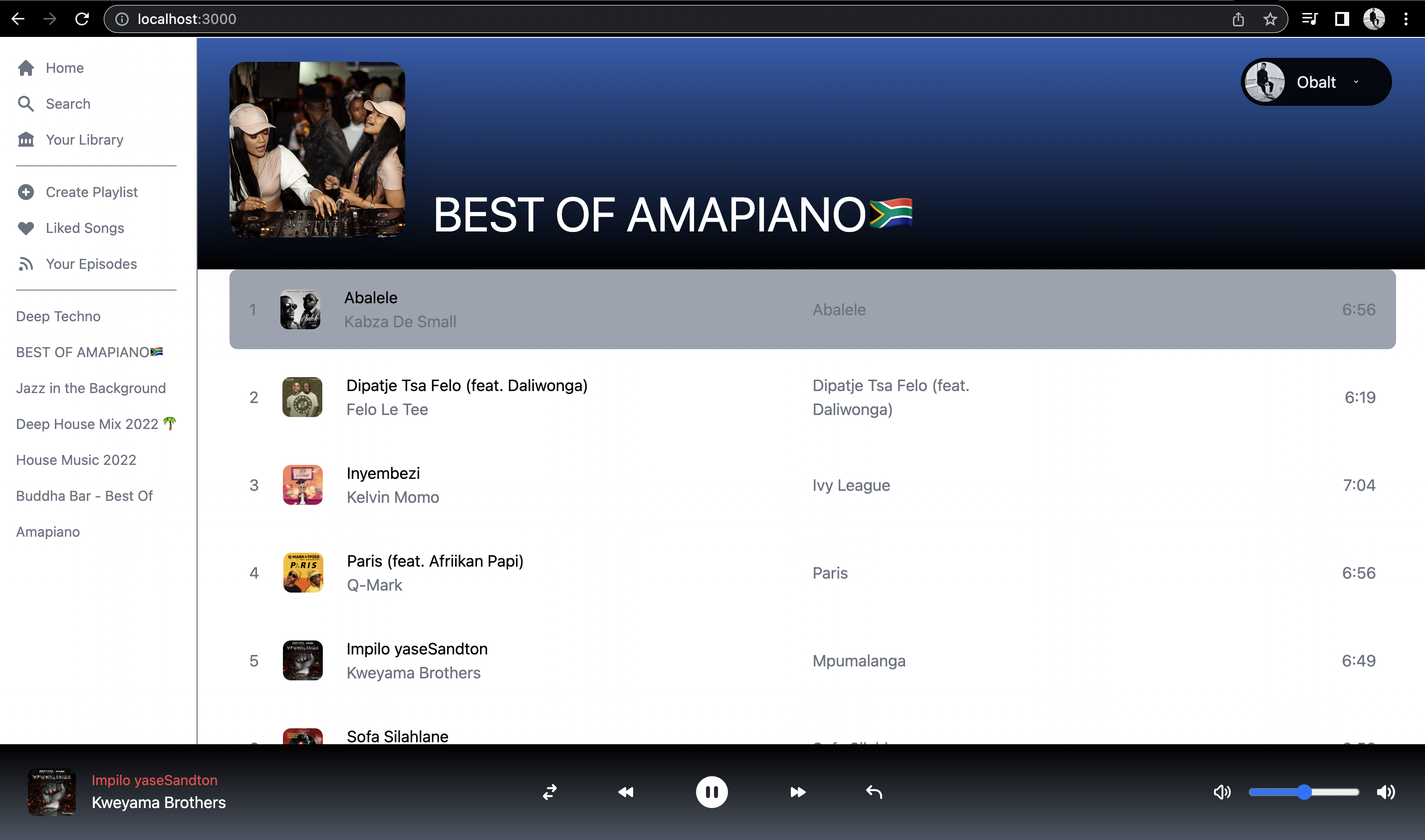 GitHub - Obalt/Plae-Spotify-Clone-