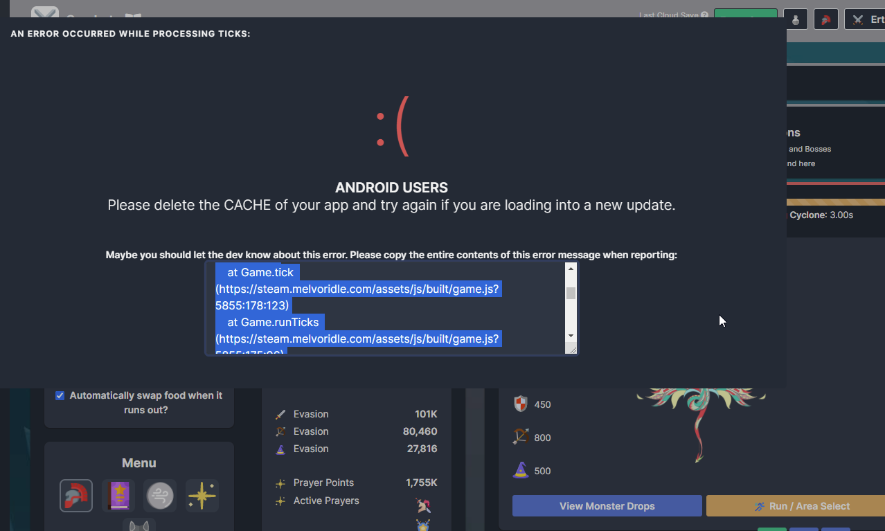 [Bug]: An Error Occured while processing ticks · Issue #3336 · MelvorIdle/melvoridle.github.io ...