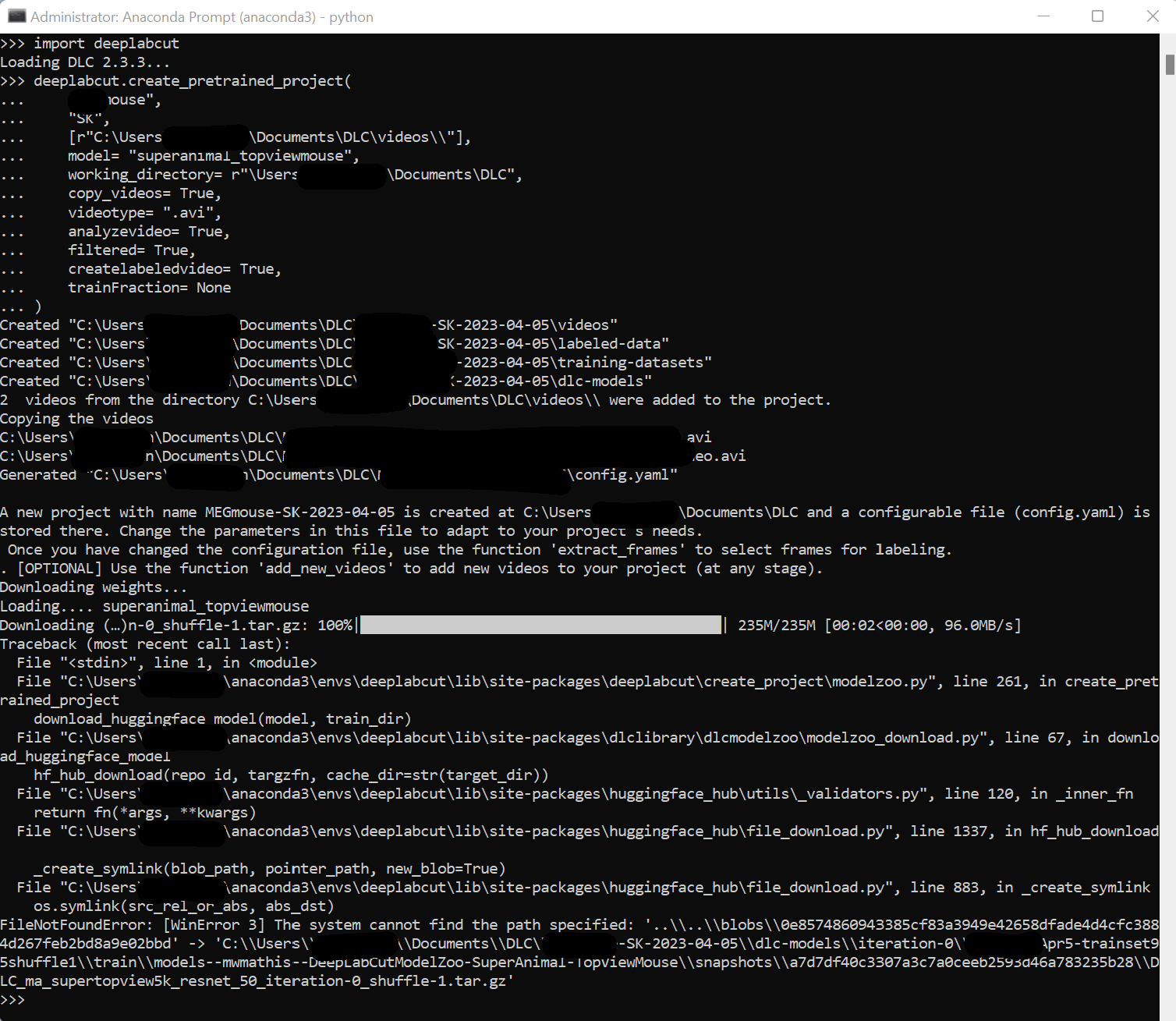IndexError when trying to run DLC 2.3.3 Model Zoo · Issue #2193 · DeepLabCut/DeepLabCut · GitHub