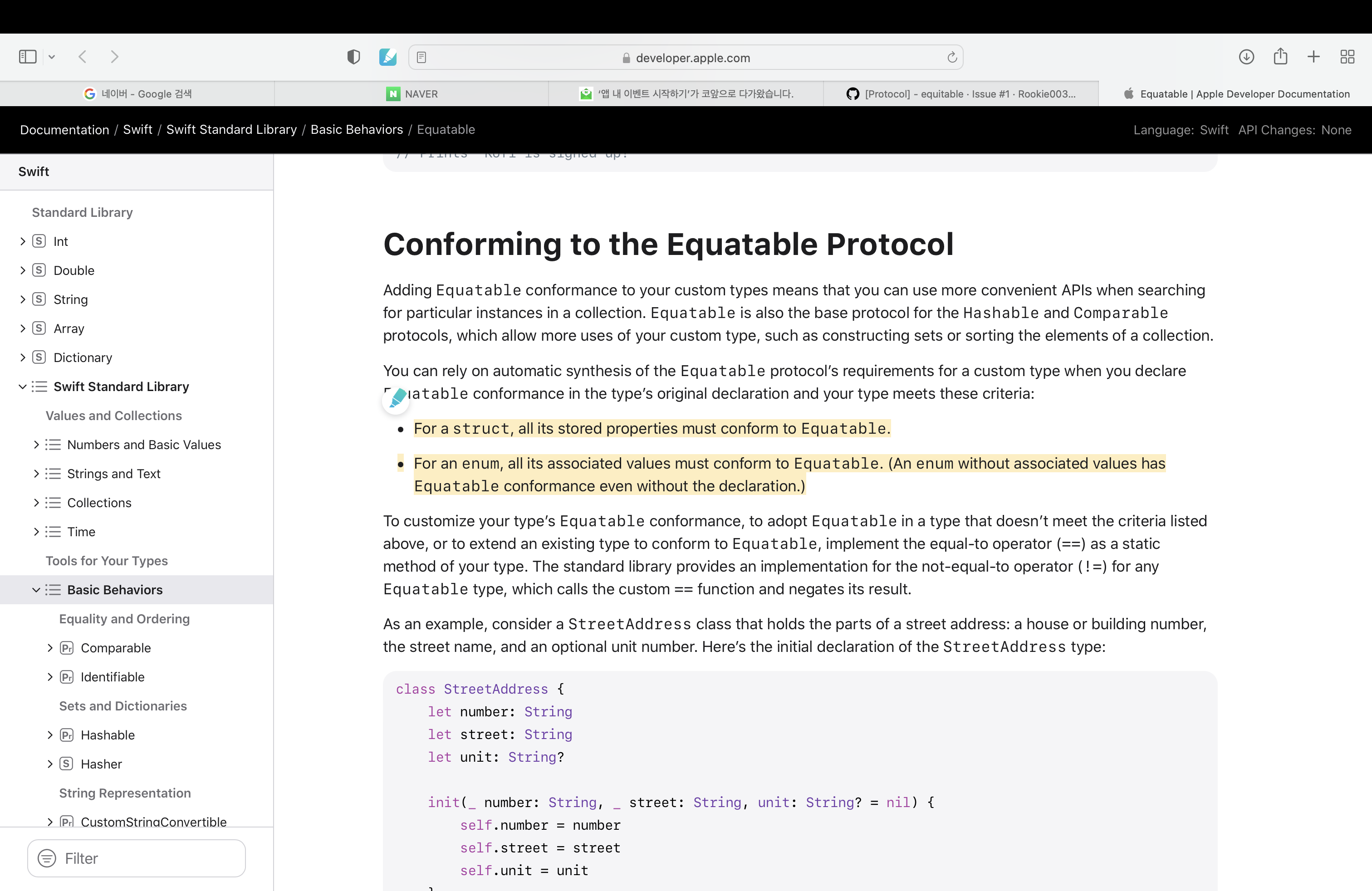 [Protocol] - equitable · Issue #1 · Rookie0031/Swift-Questions · GitHub