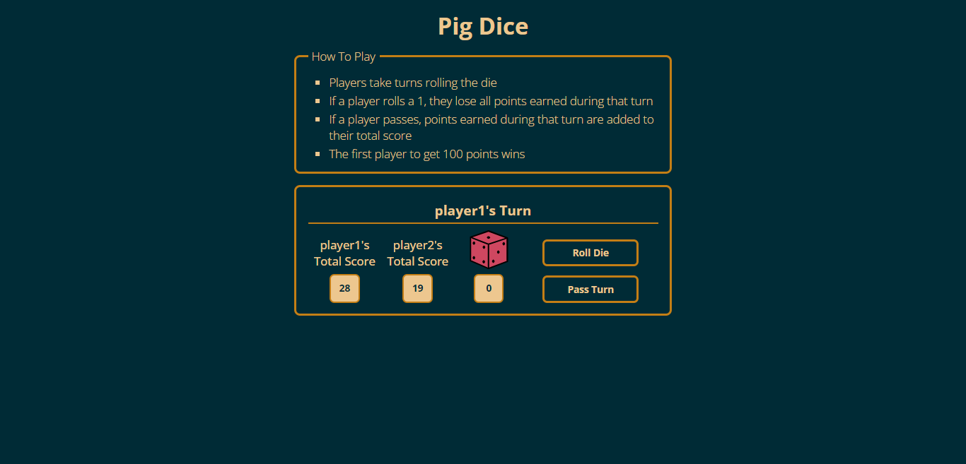 GitHub - theZalmanian/Fall2022-CPW204-PigDice: Website implementing the ...
